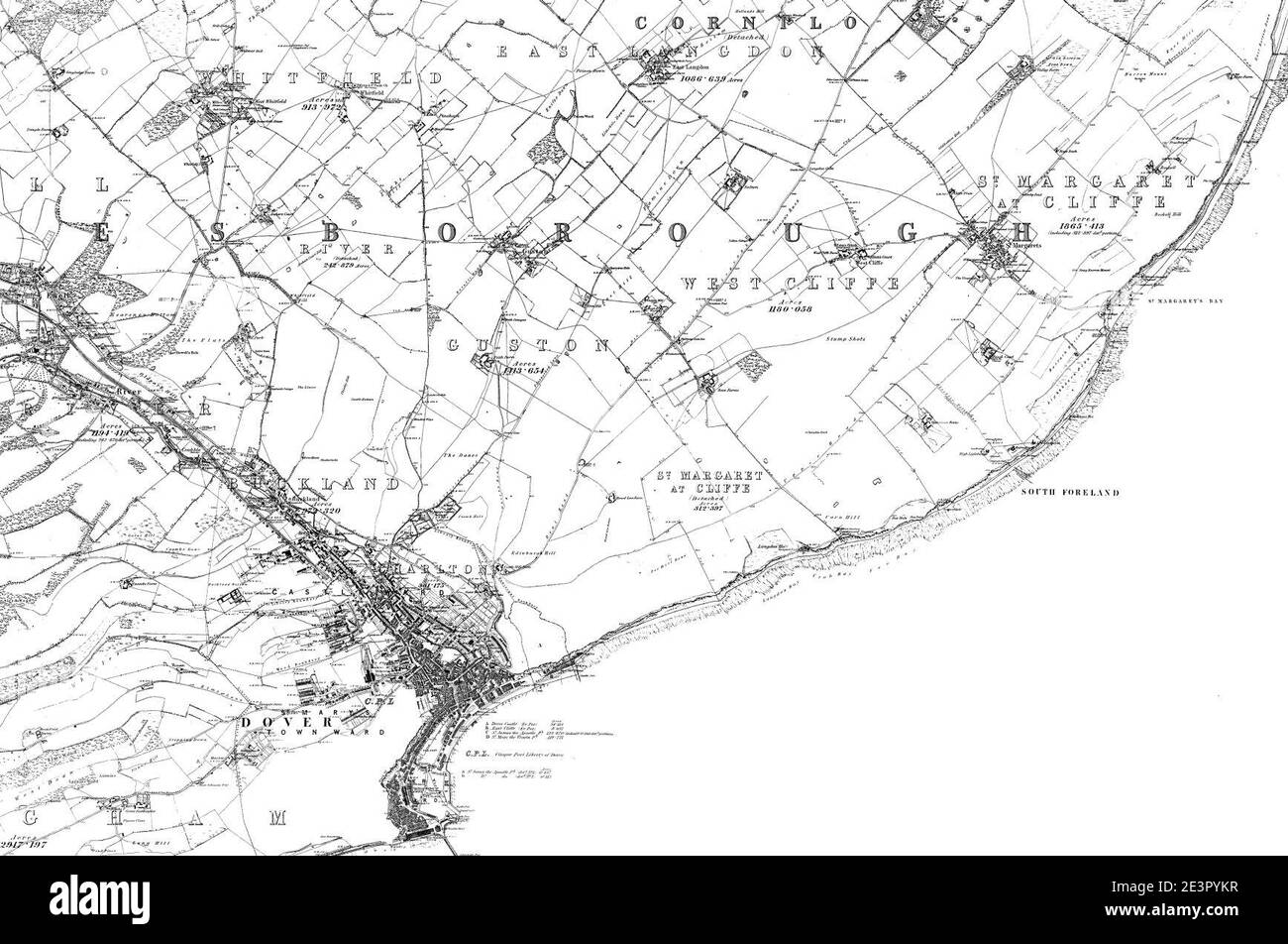Map of Kent Sheet 068, Ordnance Survey, 1869-1882 Stock Photo - Alamy