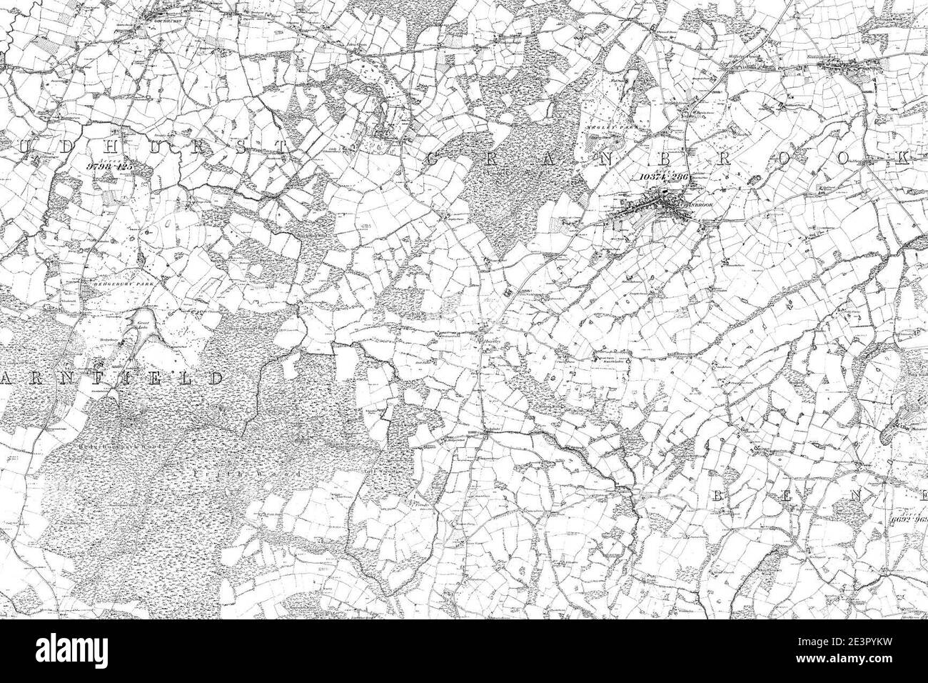 Map of Kent Sheet 070, Ordnance Survey, 1869-1882 Stock Photo - Alamy