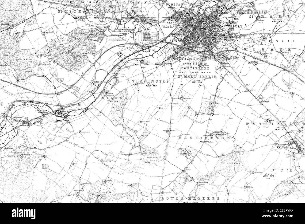 Map of Kent Sheet 046, Ordnance Survey, 1869-1882 Stock Photo - Alamy