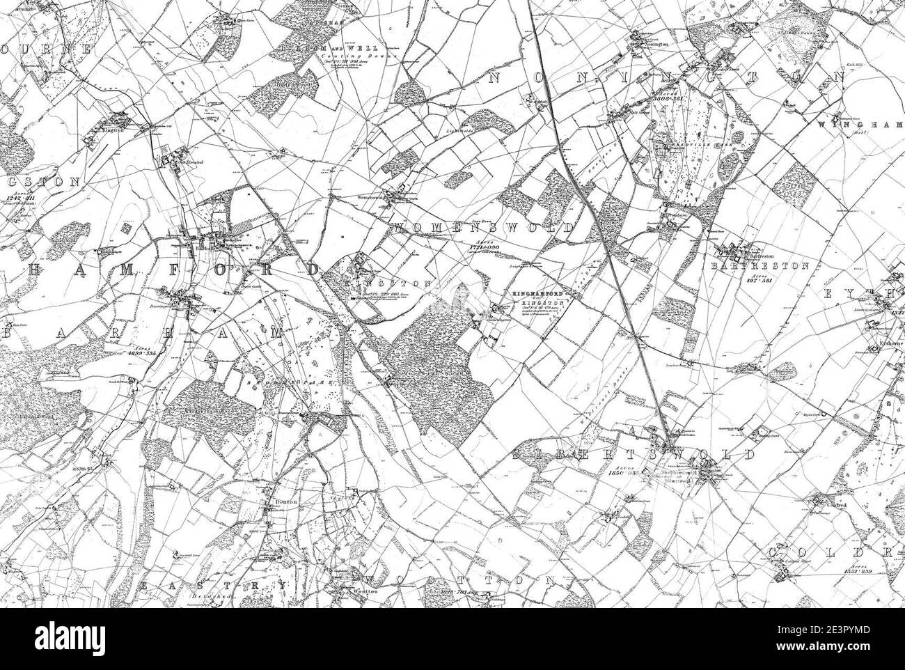Map of Kent Sheet 057, Ordnance Survey, 1869-1882 Stock Photo - Alamy