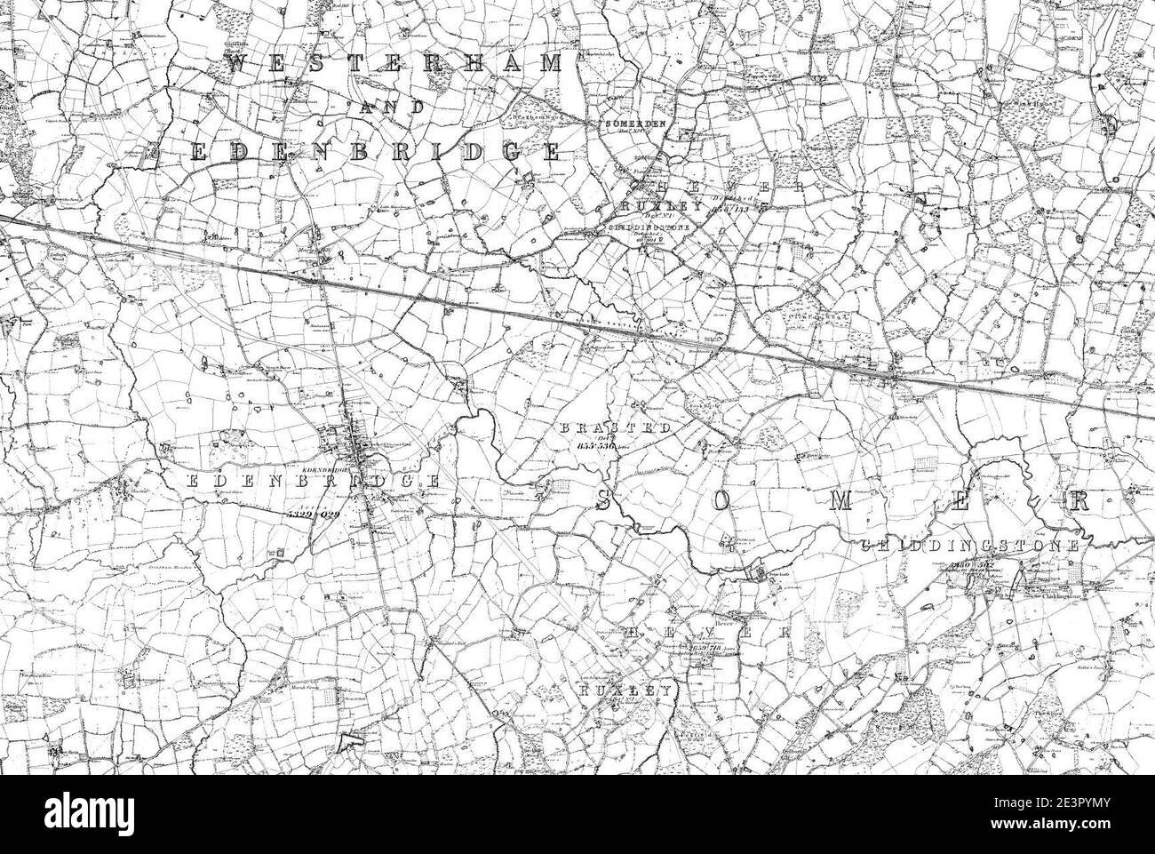 Map of Kent Sheet 049, Ordnance Survey, 1869-1882 Stock Photo - Alamy
