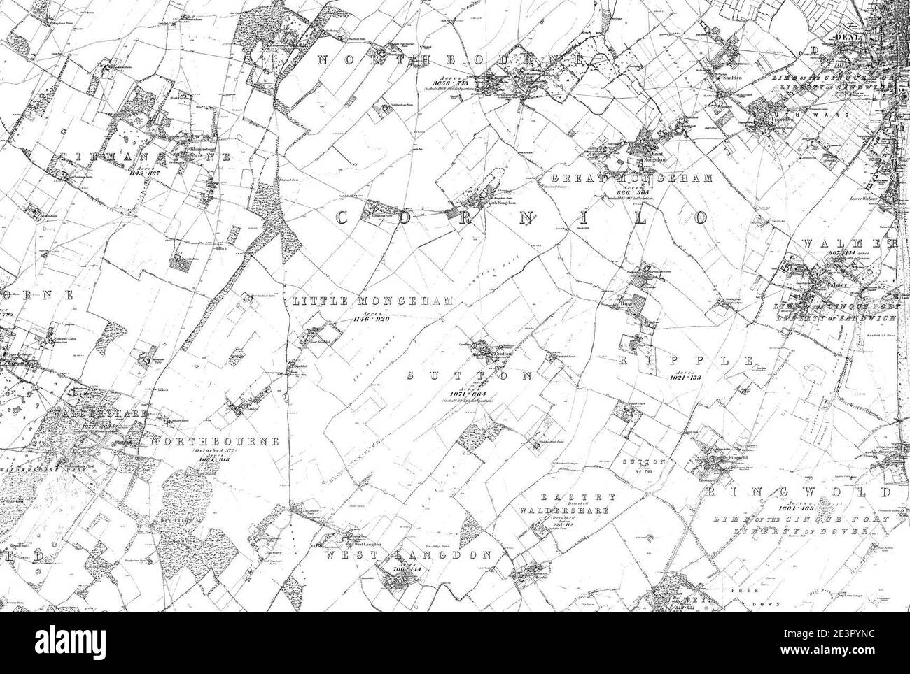 Map of Kent Sheet 058, Ordnance Survey, 1869-1882 Stock Photo - Alamy