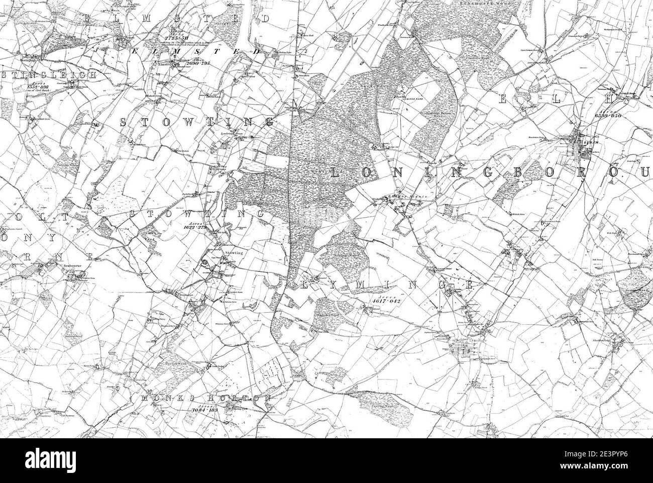 Map of Kent Sheet 066, Ordnance Survey, 1869-1882 Stock Photo - Alamy
