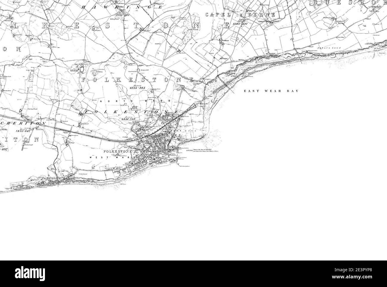Map of Kent Sheet 075, Ordnance Survey, 1869-1882 Stock Photo - Alamy