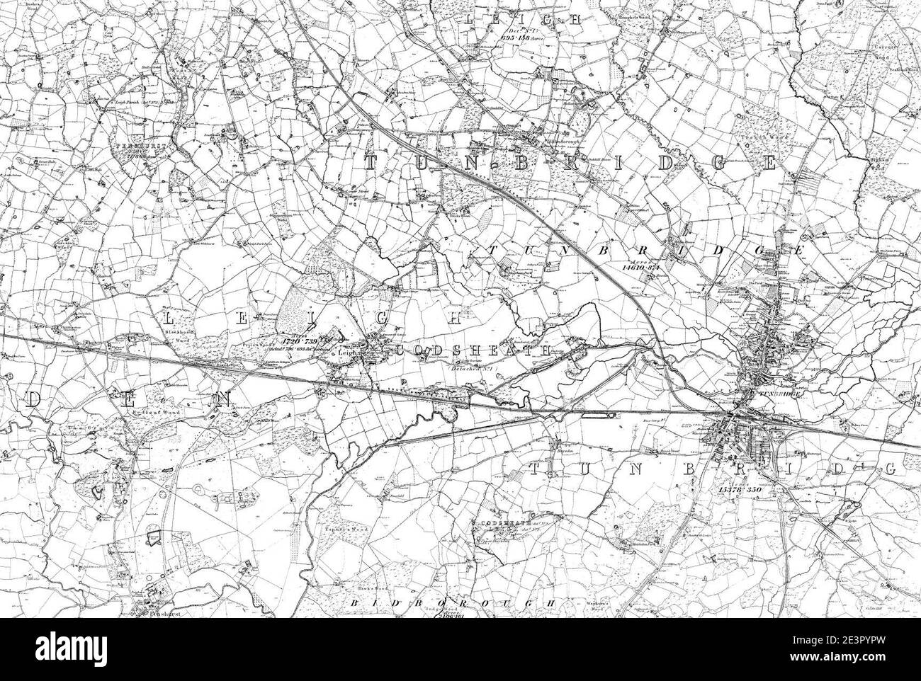 Map of Kent Sheet 050, Ordnance Survey, 1869-1882 Stock Photo - Alamy