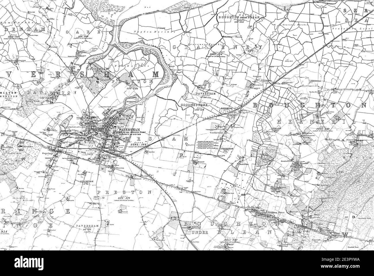 Map of Kent Sheet 034, Ordnance Survey, 1869-1882 Stock Photo - Alamy