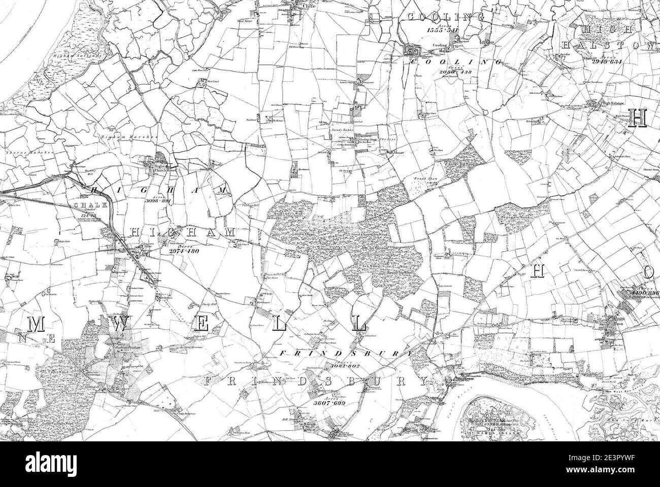 Map of Kent Sheet 011, Ordnance Survey, 1869-1882 Stock Photo - Alamy