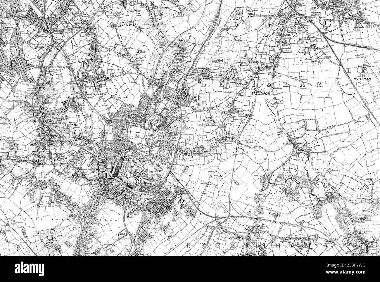 Map of Kent Sheet 007, Ordnance Survey, 1869-1882 Stock Photo - Alamy
