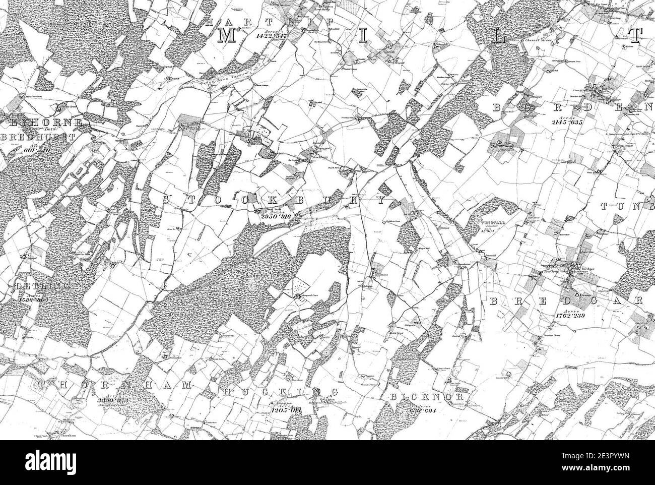 Map of Kent Sheet 032, Ordnance Survey, 1869-1882 Stock Photo - Alamy