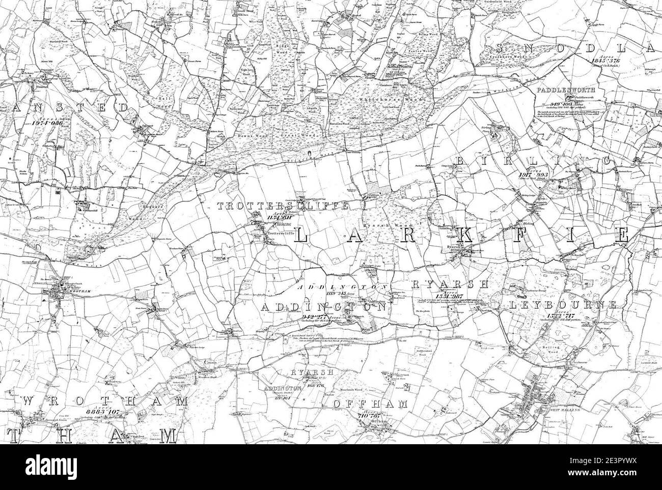 Map of Kent Sheet 030, Ordnance Survey, 1869-1882 Stock Photo - Alamy
