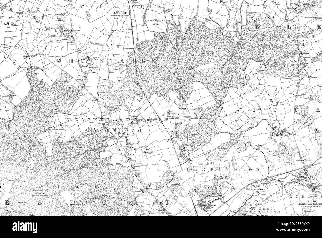 Map of Kent Sheet 035, Ordnance Survey, 1869-1882 Stock Photo - Alamy
