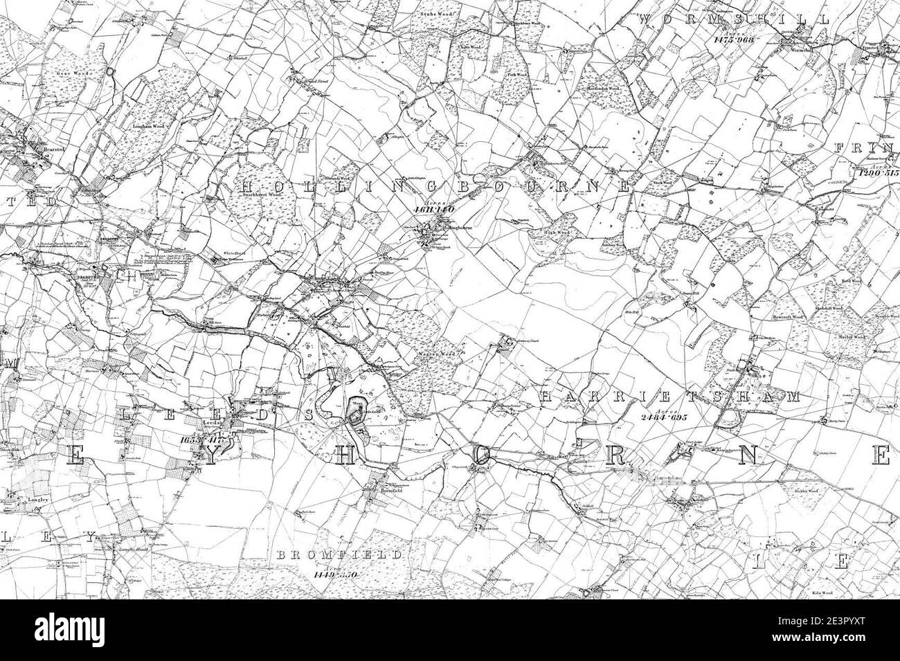 Map of Kent Sheet 043, Ordnance Survey, 1869-1882 Stock Photo - Alamy