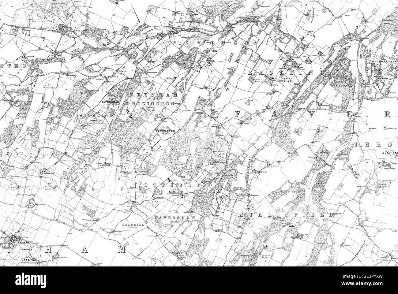 Map of Kent Sheet 044, Ordnance Survey, 1869-1882 Stock Photo - Alamy