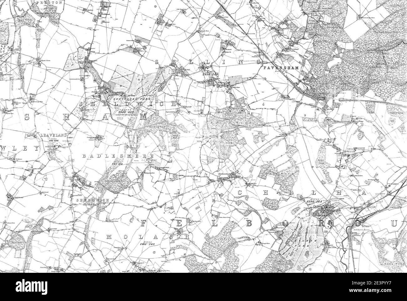 Map of Kent Sheet 045, Ordnance Survey, 1869-1882 Stock Photo - Alamy