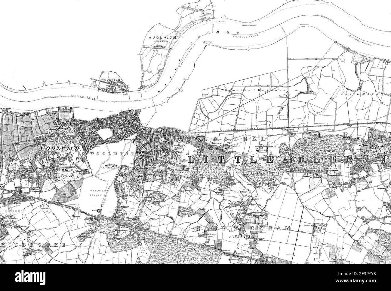 Map of Kent Sheet 002, Ordnance Survey, 1869-1882 Stock Photo - Alamy