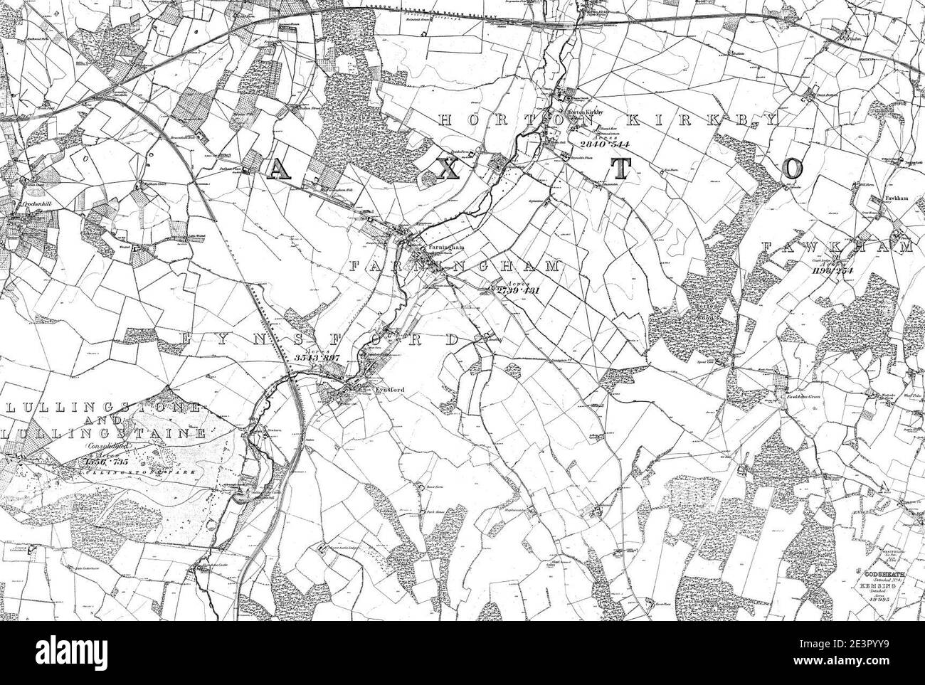 Map of Kent Sheet 017, Ordnance Survey, 1869-1882 Stock Photo - Alamy