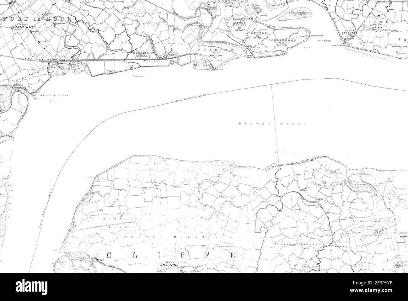 Map of Kent Sheet 004, Ordnance Survey, 1869-1882 Stock Photo - Alamy