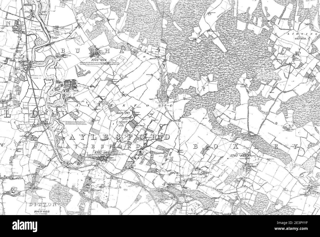 Map of Kent Sheet 031, Ordnance Survey, 1869-1882 Stock Photo - Alamy
