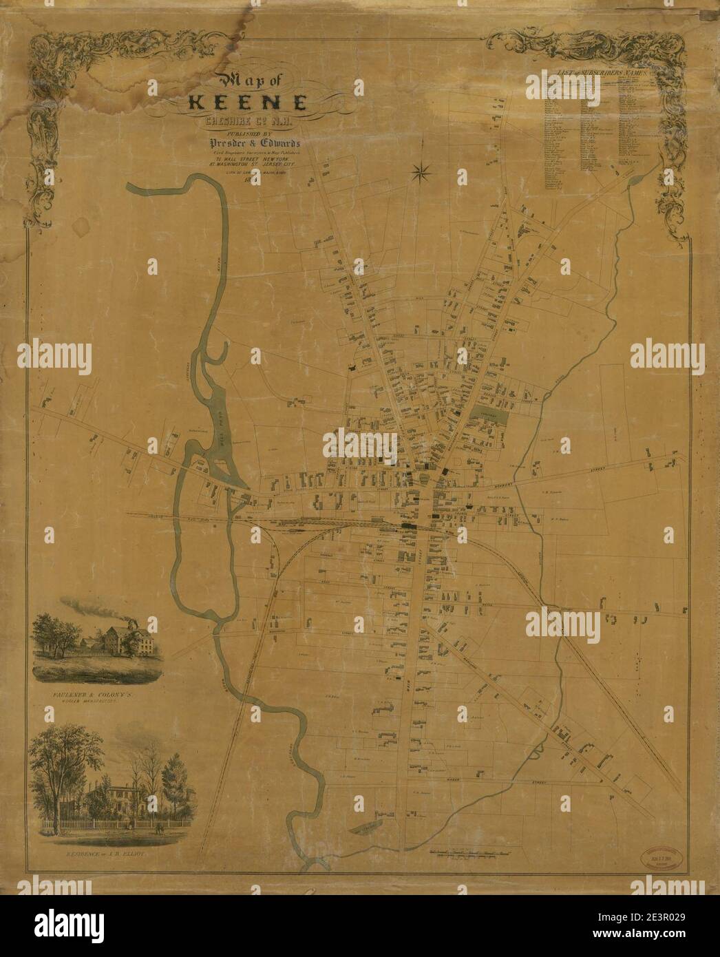 Map of Keene, Cheshire Co., N.H Stock Photo - Alamy