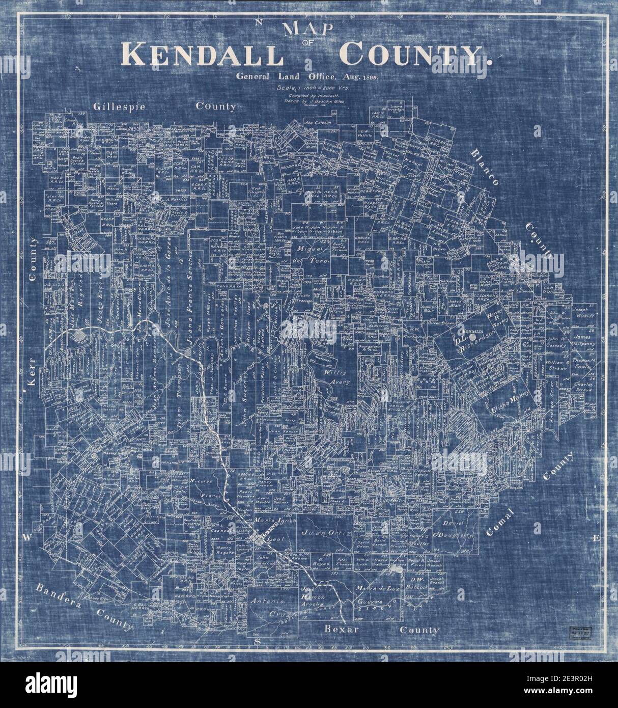 Map of Kendall County Stock Photo - Alamy