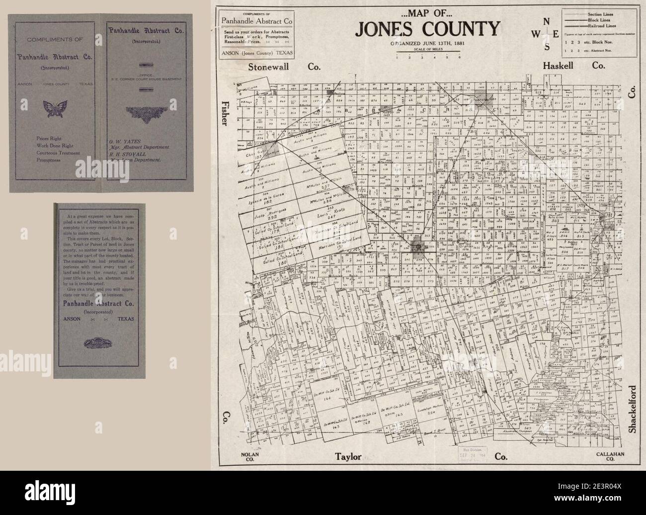Map of Jones County - organized June 13th, 1881 Stock Photo - Alamy