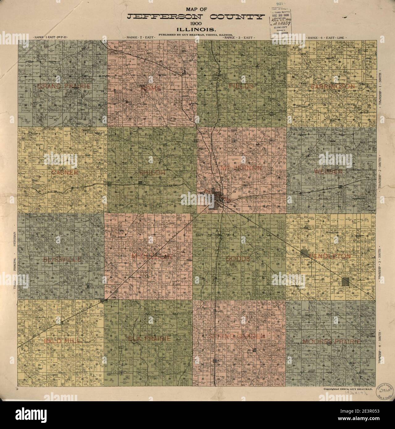 Map of Jefferson County, Illinois Stock Photo - Alamy