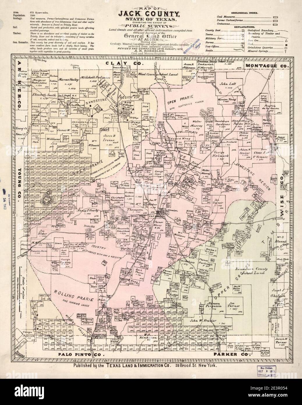 Map of the land grants hi-res stock photography and images - Alamy