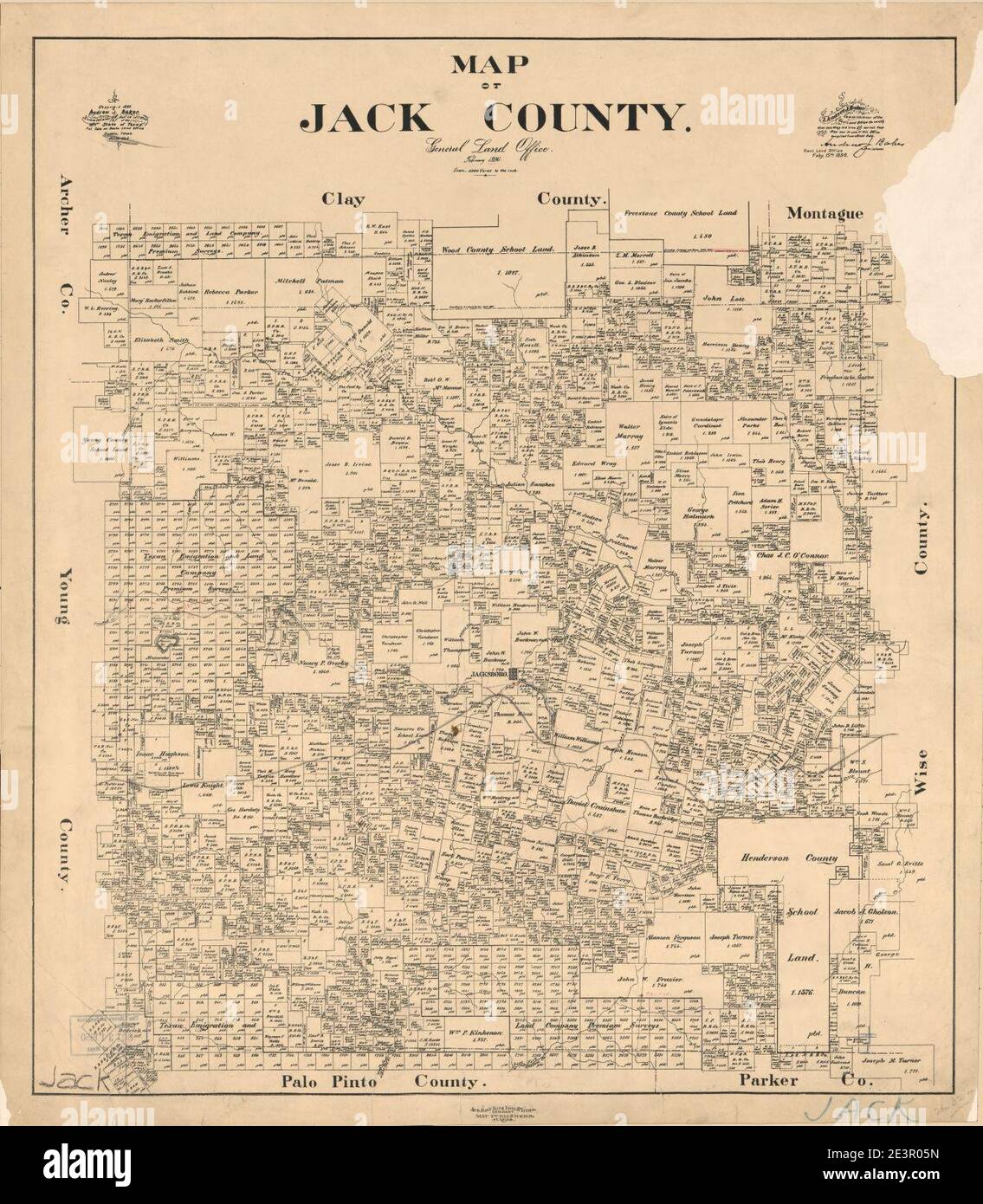 Jack county map hi-res stock photography and images - Alamy