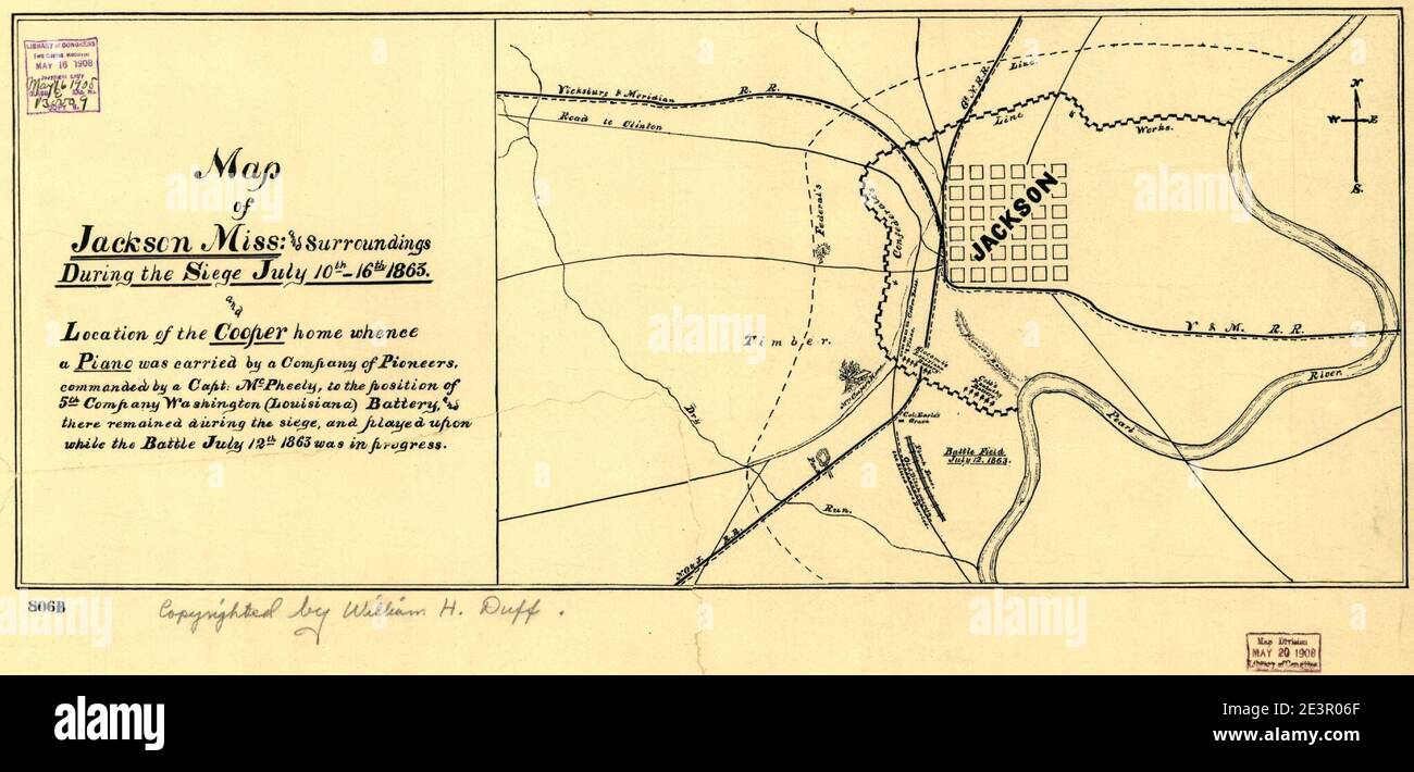 Map of Jackson, Miss- and surroundings during the siege July 10th-16th ...
