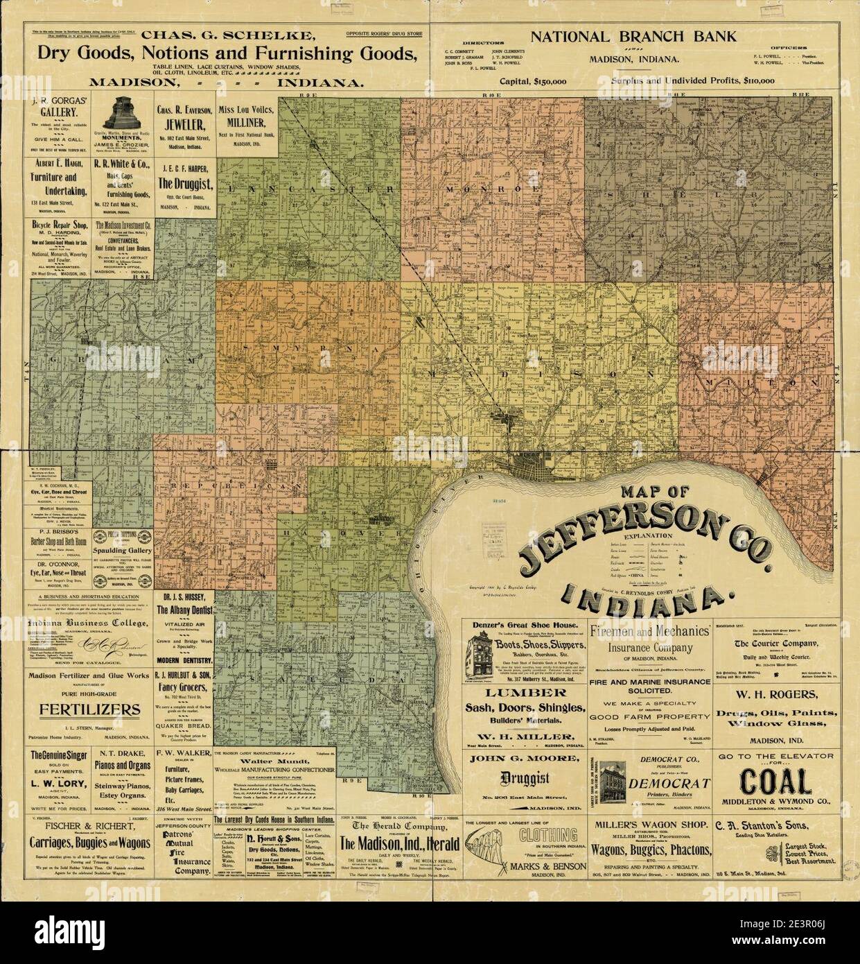 Map of Jefferson Co., Indiana Stock Photo - Alamy