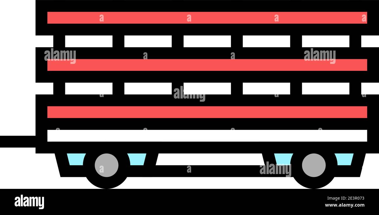 farm products transportation trailer color icon vector illustration ...