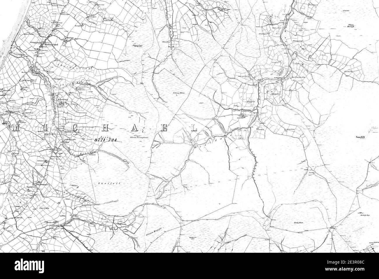 Map of Isle of Man Sheet 007, Ordnance Survey, 1870 Stock Photo - Alamy