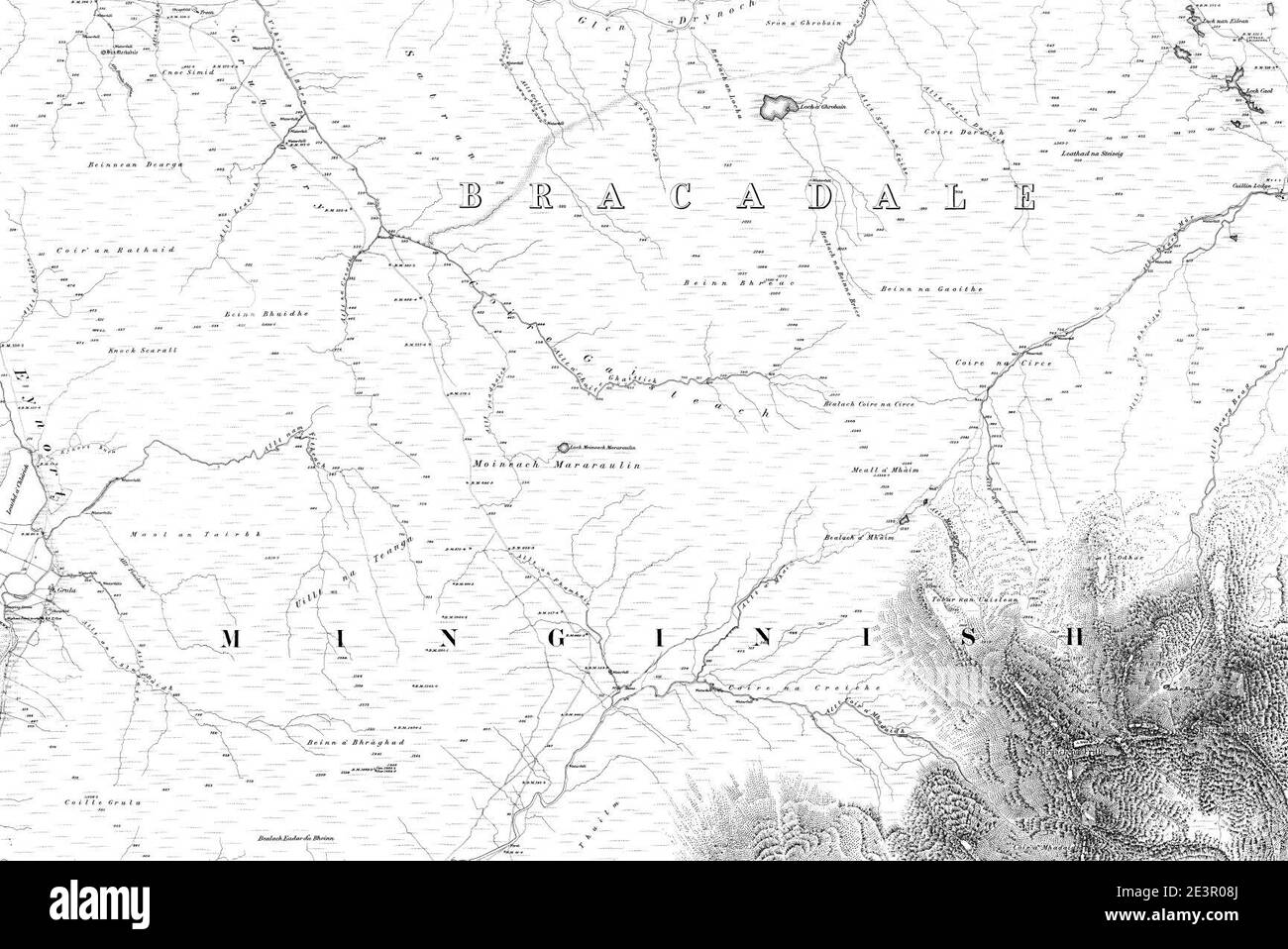 Map of Isle of Skye Sheet 038, Ordnance Survey, 1876-1882 Stock Photo ...