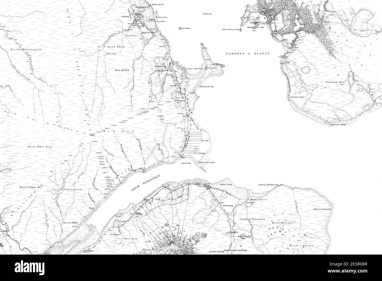 Map of Isle of Skye Sheet 035, Ordnance Survey, 1876-1882 Stock Photo ...