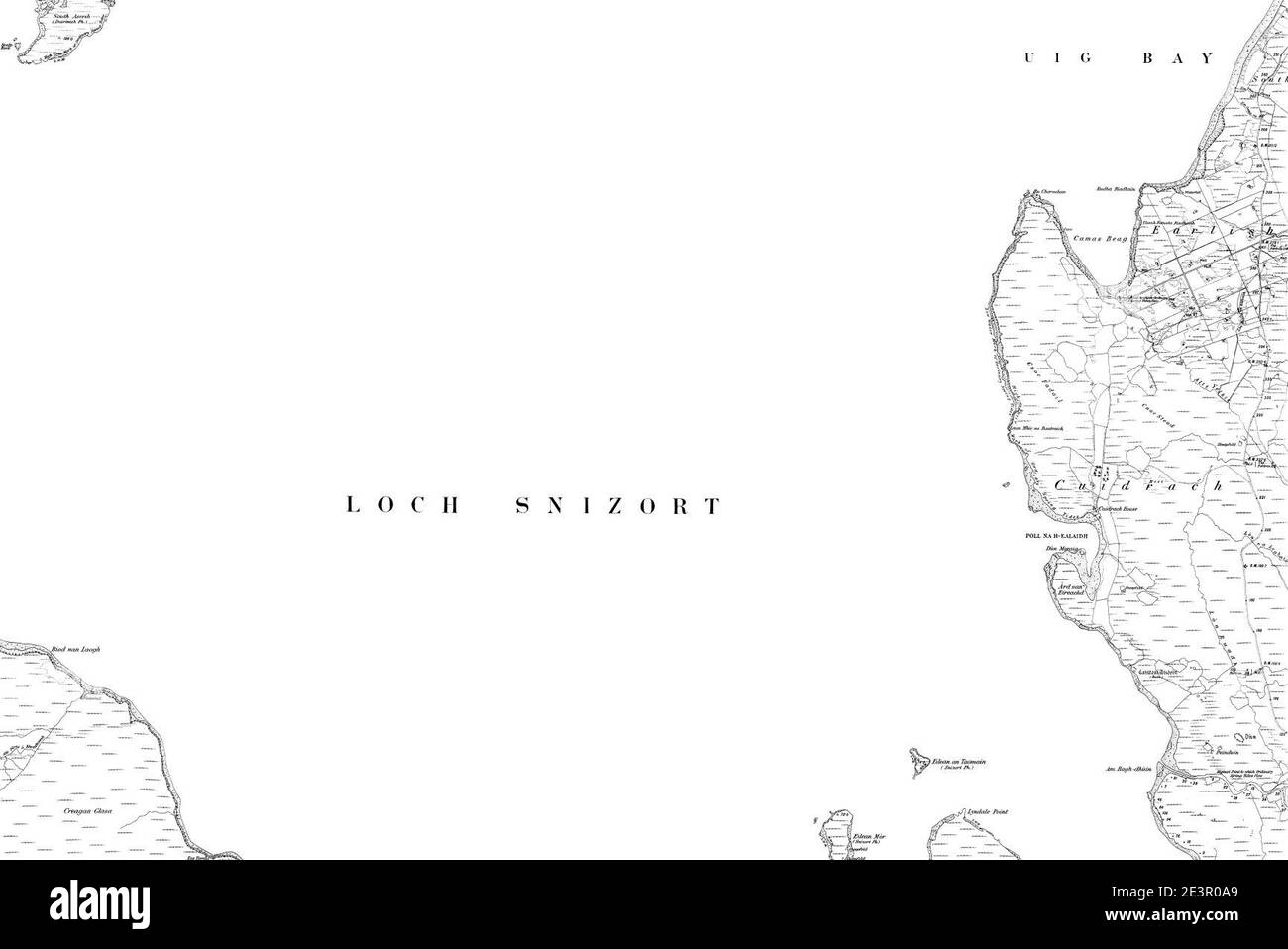 Map of Isle of Skye Sheet 010, Ordnance Survey, 1876-1882 Stock Photo ...