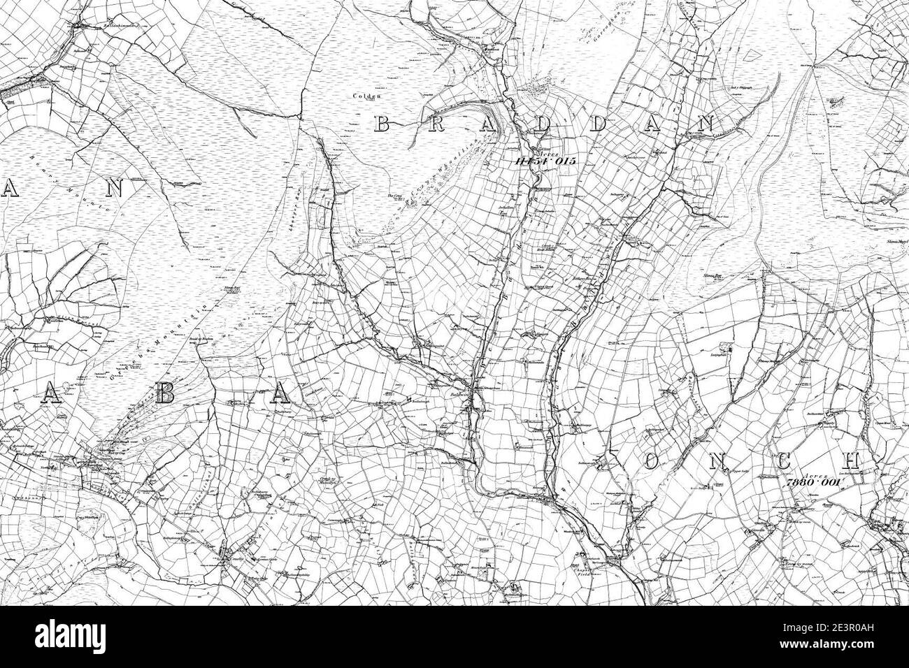 Map of Isle of Man Sheet 010, Ordnance Survey, 1870 Stock Photo - Alamy