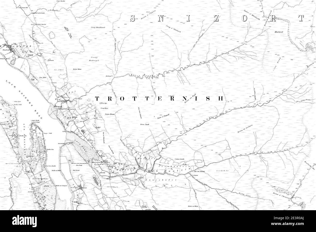 Map of Isle of Skye Sheet 017, Ordnance Survey, 1876-1882 Stock Photo ...
