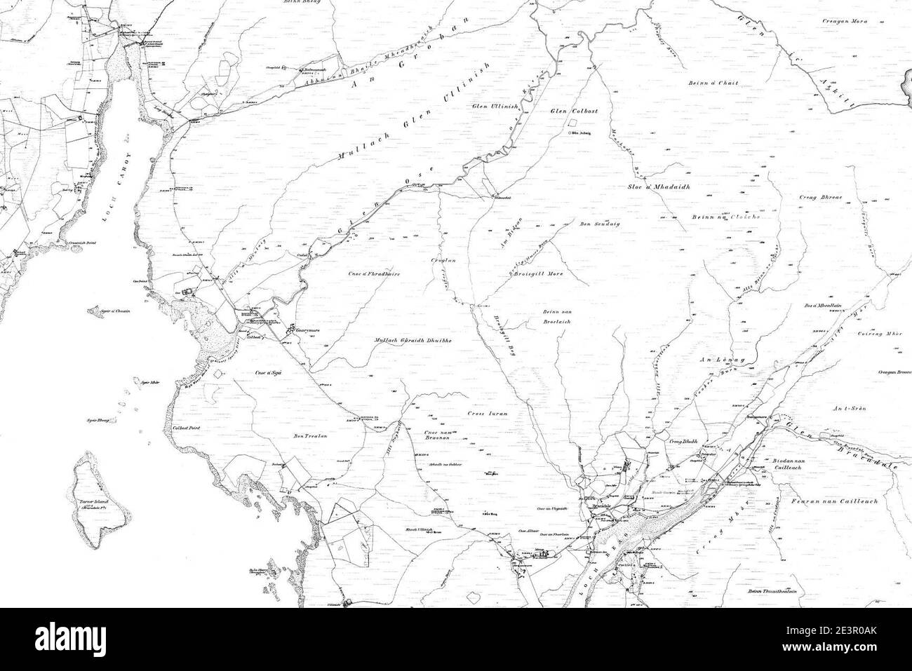 Map of Isle of Skye Sheet 028, Ordnance Survey, 1876-1882 Stock Photo ...
