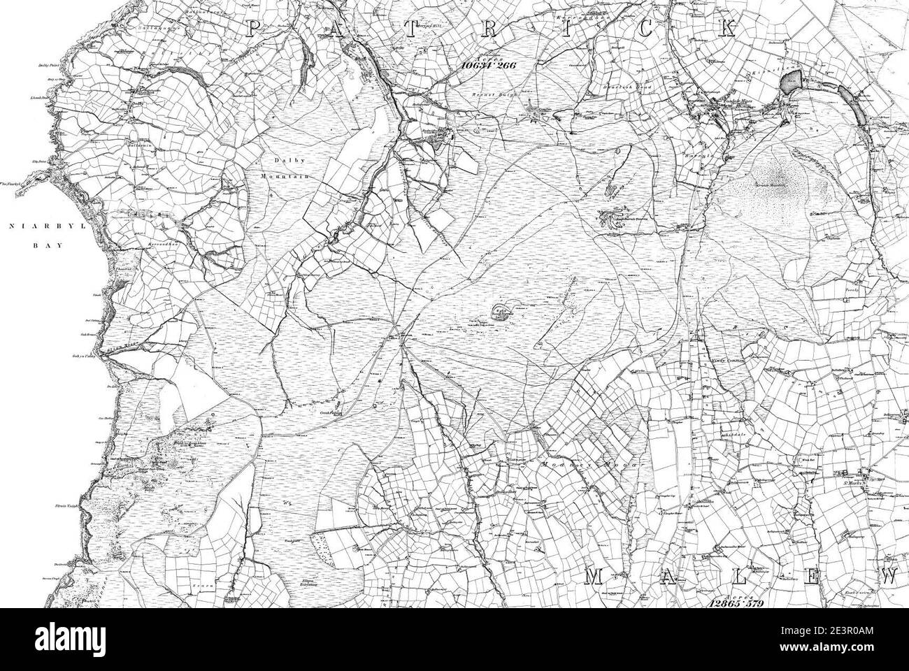 Map of Isle of Man Sheet 012, Ordnance Survey, 1870 Stock Photo - Alamy