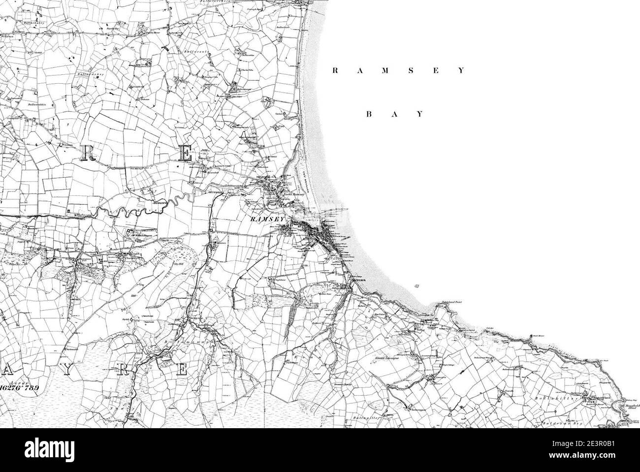 Map of Isle of Man Sheet 005, Ordnance Survey, 1870 Stock Photo - Alamy