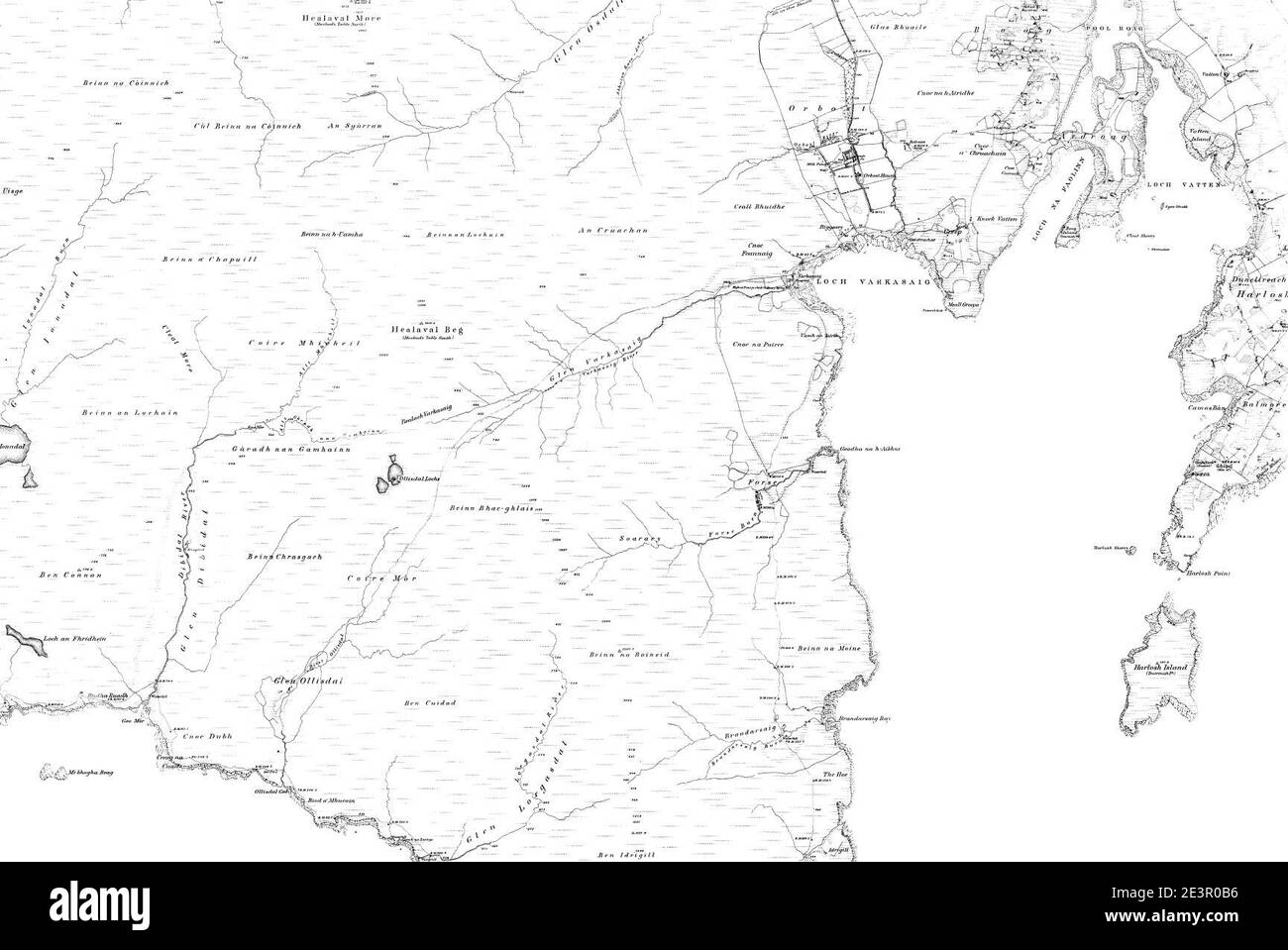 Map of Isle of Skye Sheet 027, Ordnance Survey, 1876-1882 Stock Photo ...