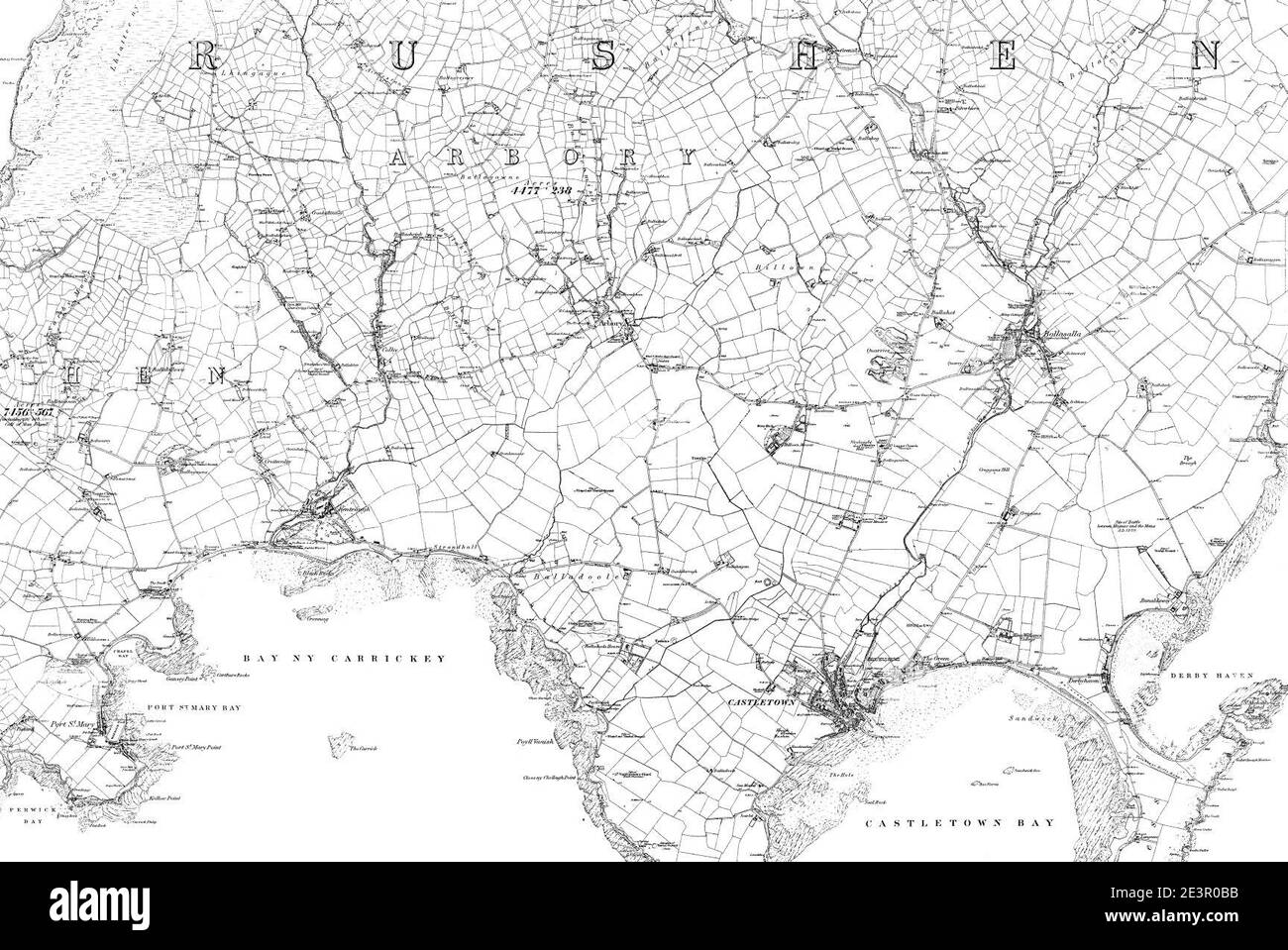 Map of Isle of Man Sheet 016, Ordnance Survey, 1870 Stock Photo - Alamy