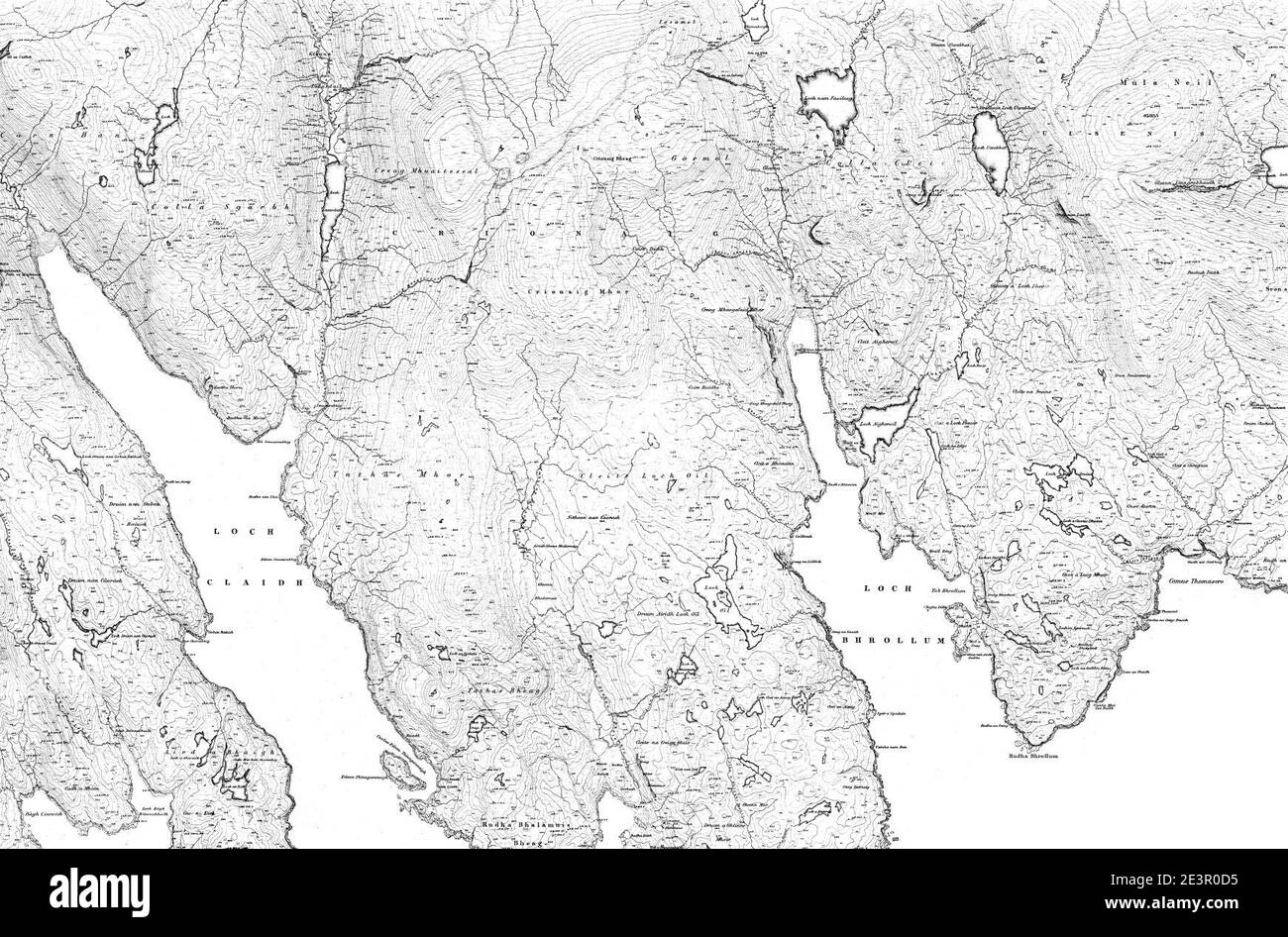 Map of Isle of Lewis Sheet 045, Ordnance Survey, 1851-1855 Stock Photo ...