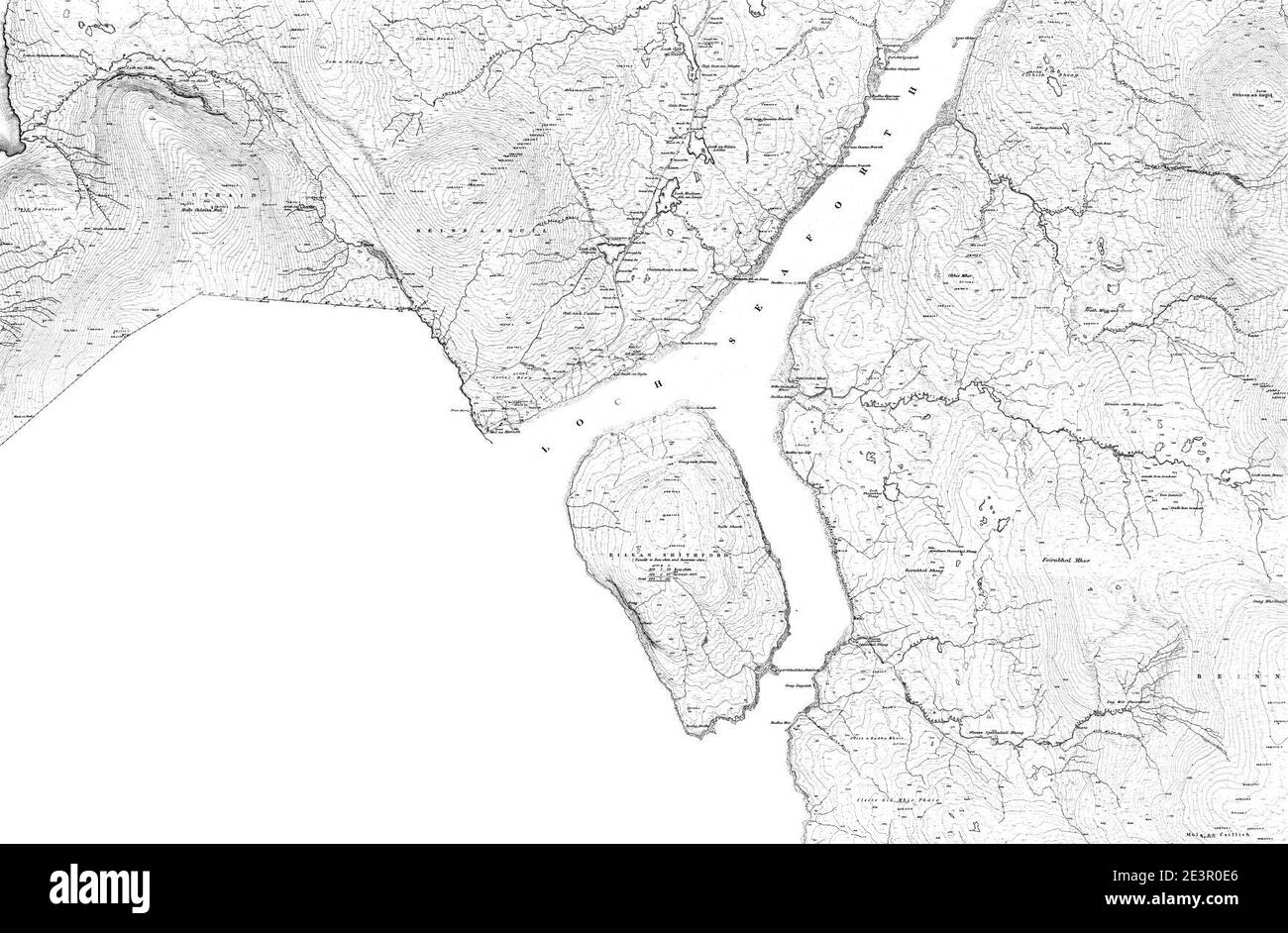Map of Isle of Lewis Sheet 041, Ordnance Survey, 1851-1855 Stock Photo ...