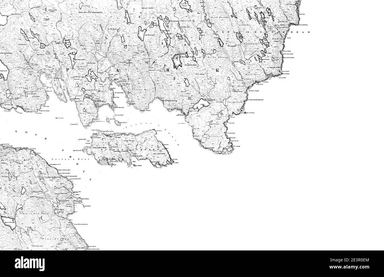 Map of Isle of Lewis Sheet 043, Ordnance Survey, 1851-1855 Stock Photo ...