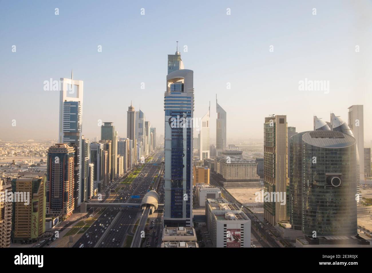 United Arab Emirates, Dubai, View of Sheikh Zayed Rd Stock Photo - Alamy