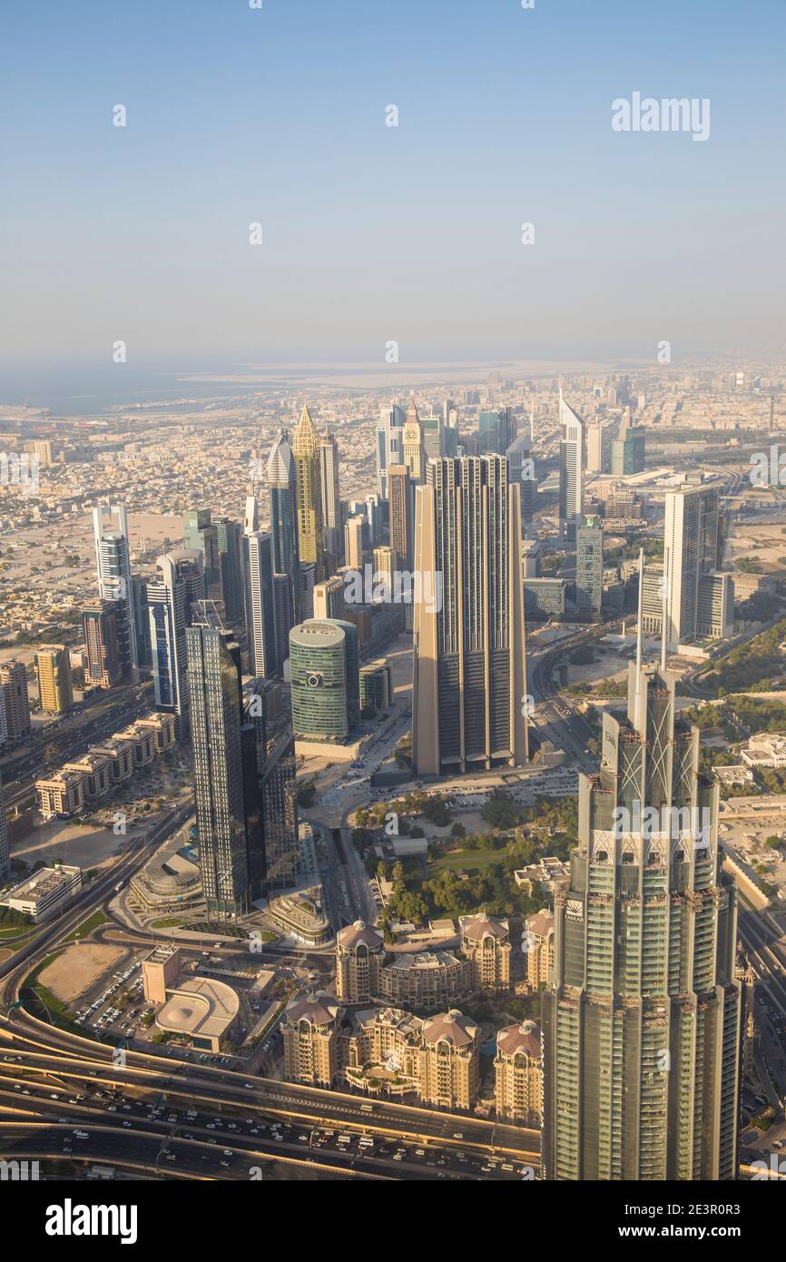 United Arab Emirates, Dubai, View of Dubai from Burj Khalifa Stock ...