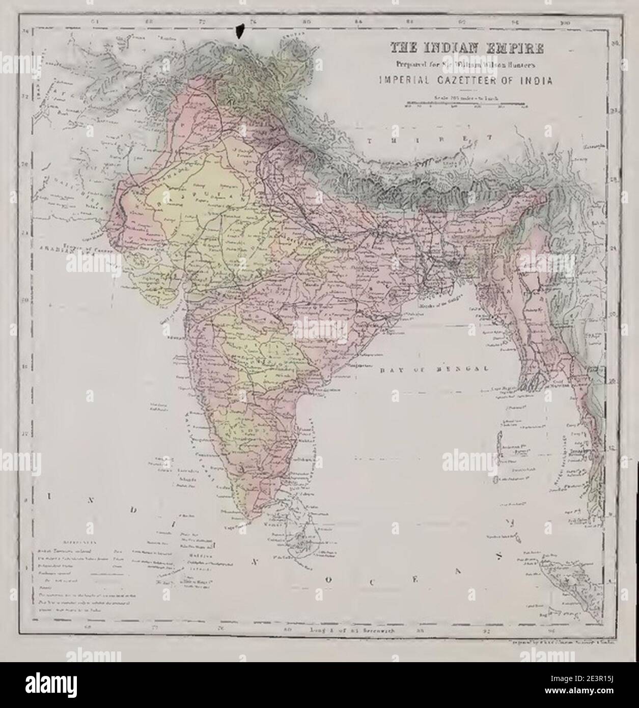 Map of Indian empire 1885 Stock Photo - Alamy
