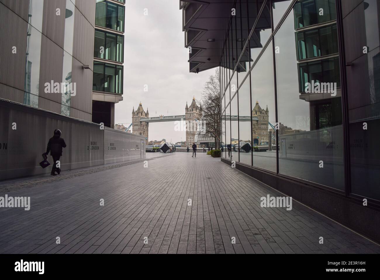 Empty streets around Tower Bridge, London, during the third national ...