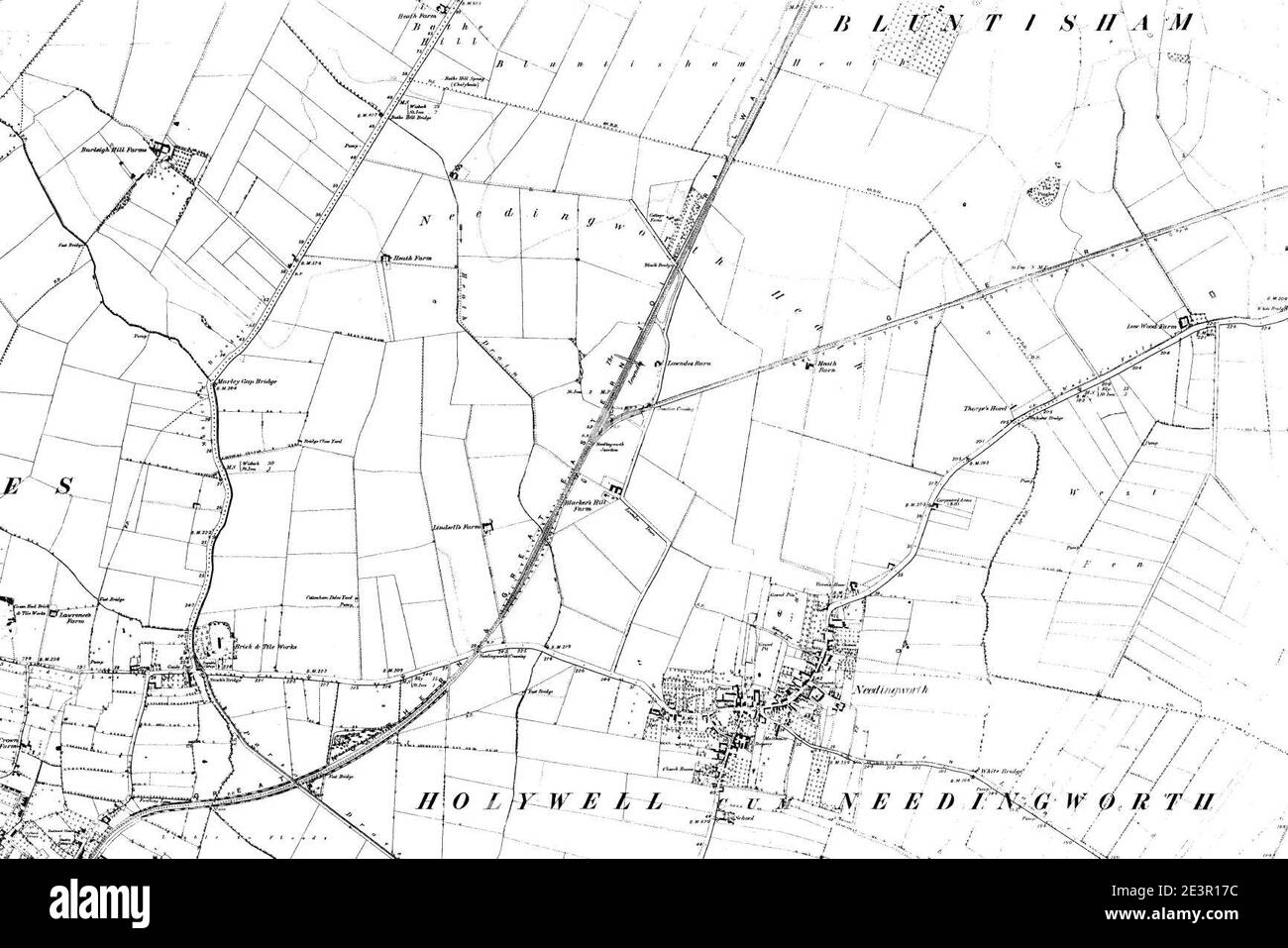 Map of Huntingdonshire OS Map name 019-SW, Ordnance Survey, 1889-1892 ...